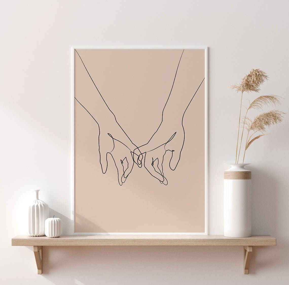 Pinky Swear Line Art Printable One Line Drawing Print Single | Etsy