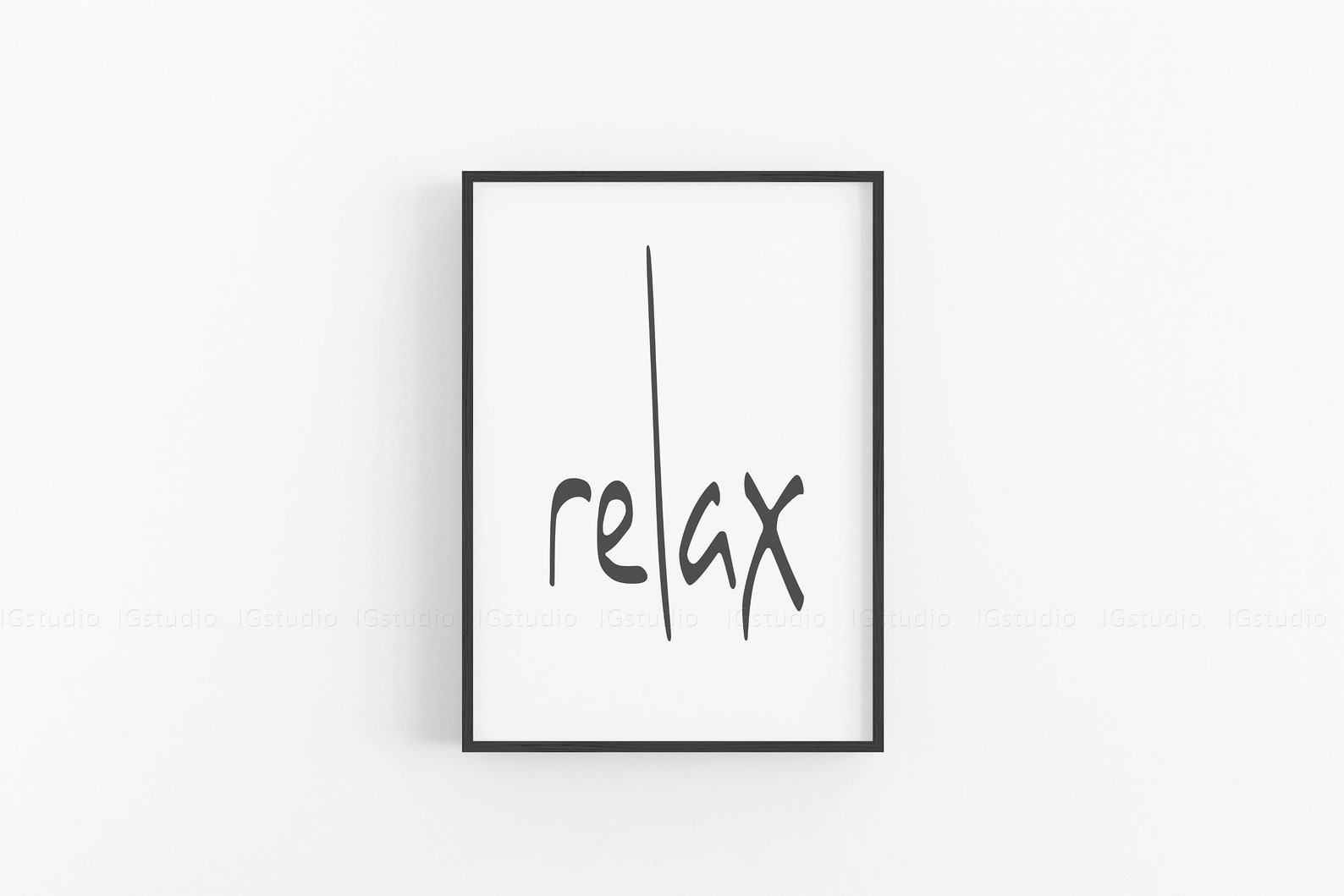 Relax Print Printable Wall Art Black and White Home Decor | Etsy