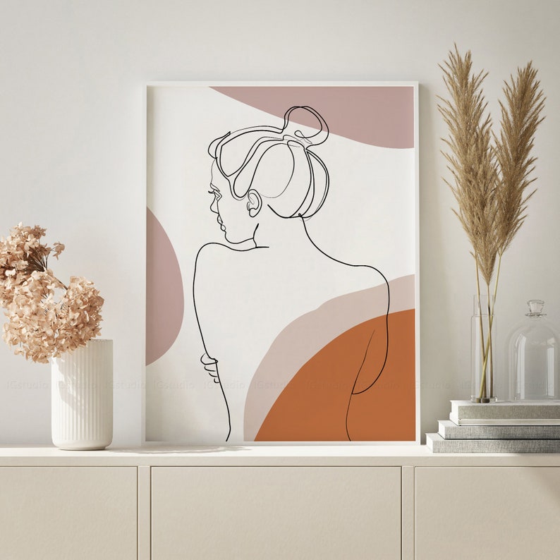 Female Back Line Art Woman Figure Drawing Printable Wall - Etsy