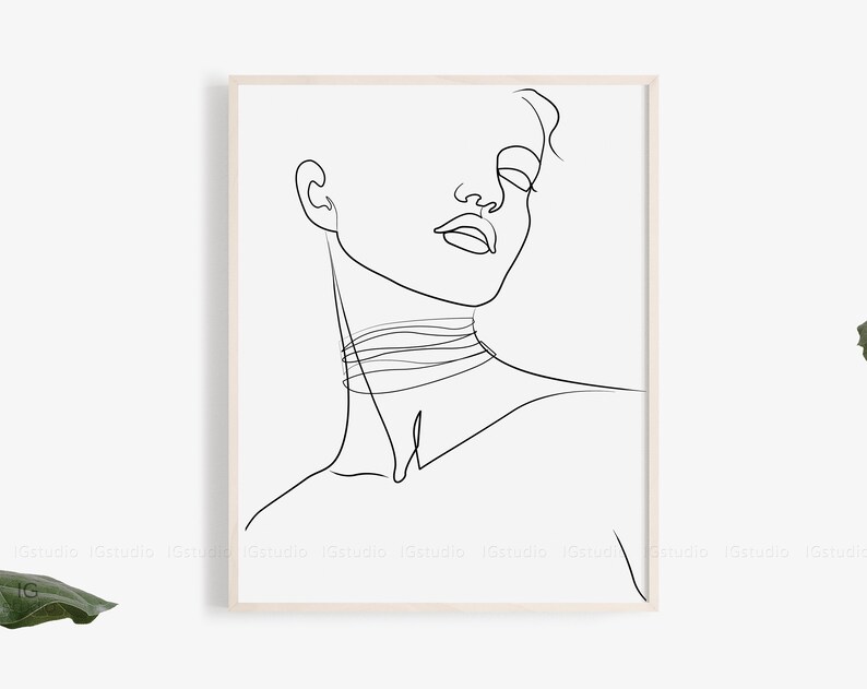 Single Line Art Female Print, One Line Drawing, Printable Line Art ...