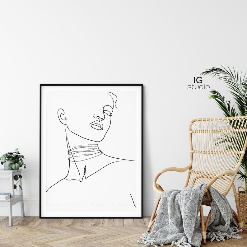 Single Line Art Female Print, One Line Drawing, Printable Line Art ...