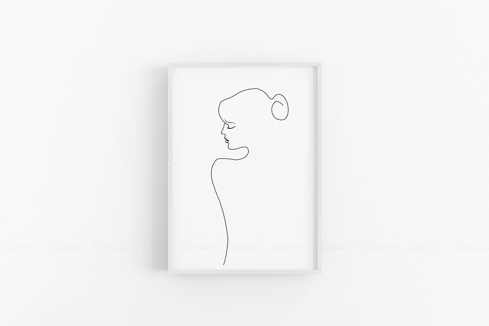 Woman One Line Drawing Printable Line Art Female Face Sketch | Etsy