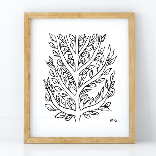 Matisse Tree Tree Poster Tree Wall Art Print Black and | Etsy