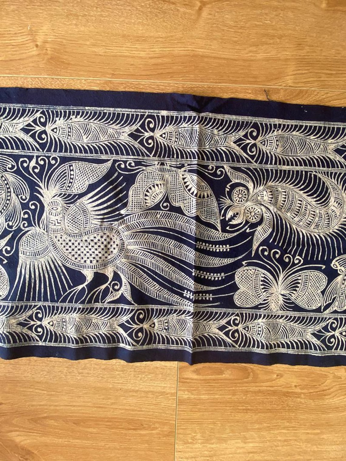 Hmong Miao Batik Fabric - Hand Draw - Wax Resist Indigo Dye,hmong ...