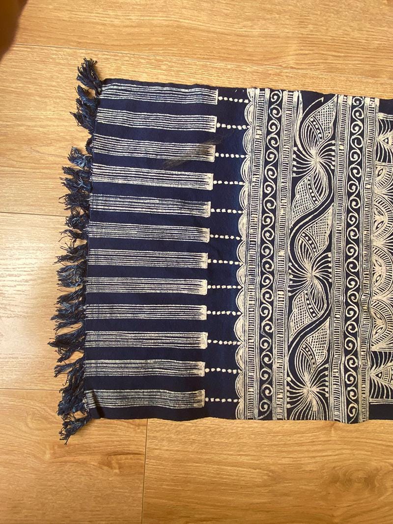 Hmong Miao Batik Fabric - Hand Draw - Wax Resist Indigo Dye,hmong ...