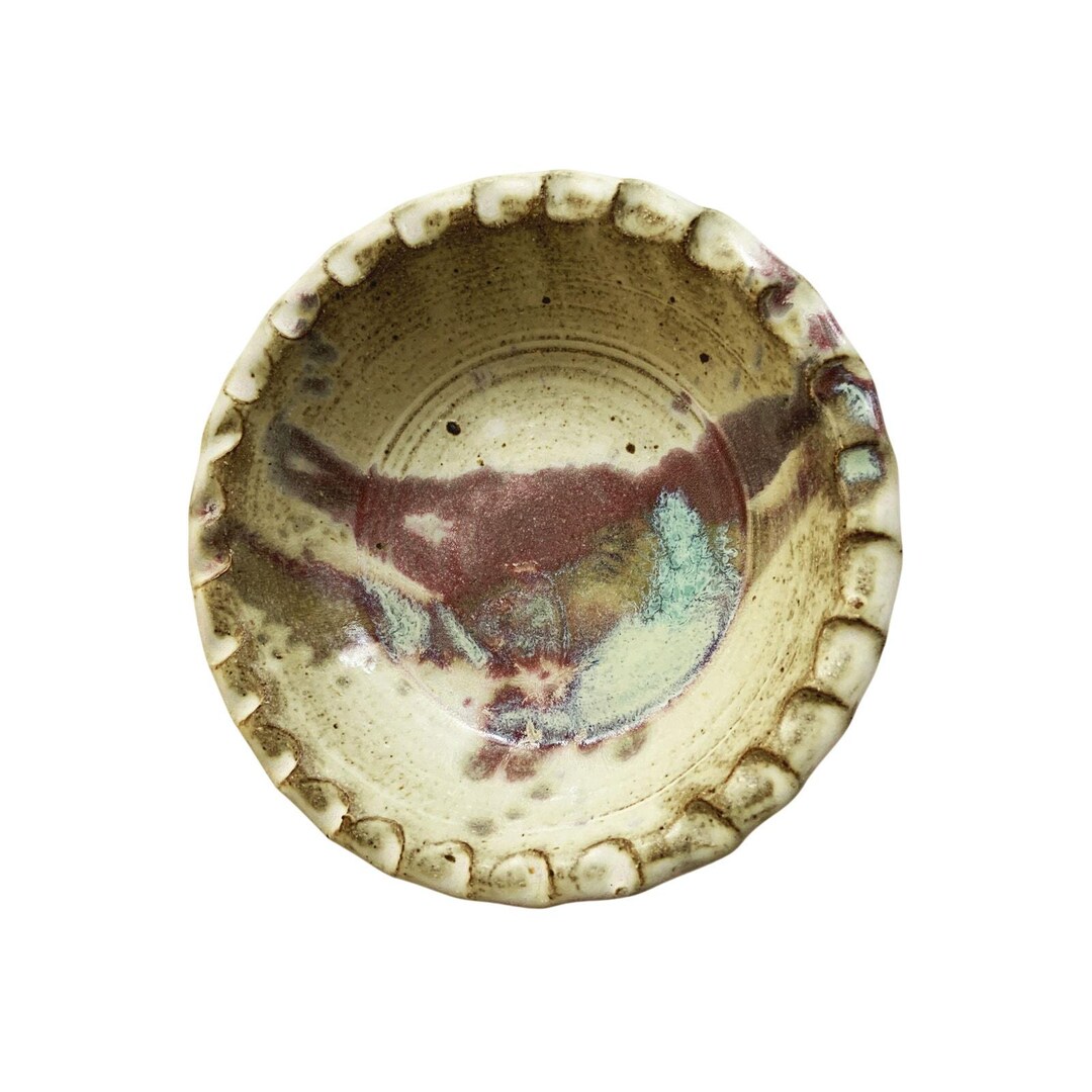 Handcrafted Ceramic Pottery Bowl Scalloped Dinnerware Signed Painted - Etsy
