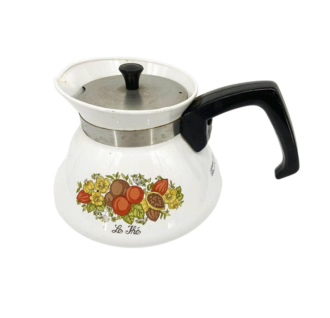 Corning Ware 6 Cup Tea Pot Teapot Floral Fruit Pattern P-104 - Etsy