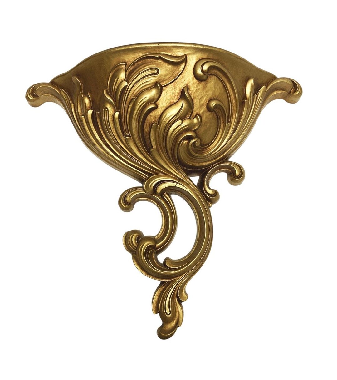 Vintage Gold Syroco Wall Pocket Planter 1970s Hollywood Regency Style ...