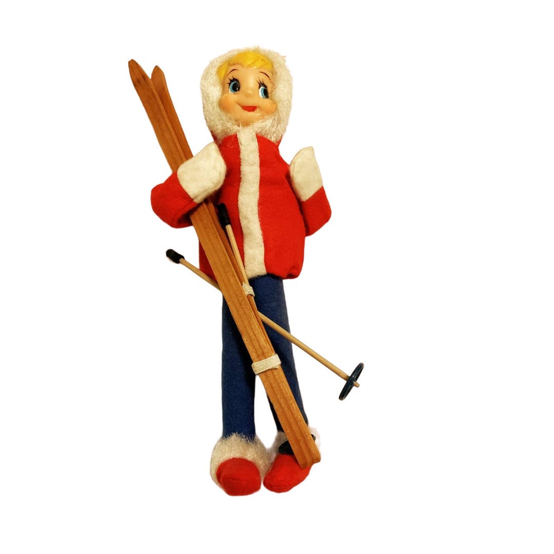 RARE Vintage 1960s Christmas Knee Hugger Elf Pixie Skiing Skier ...