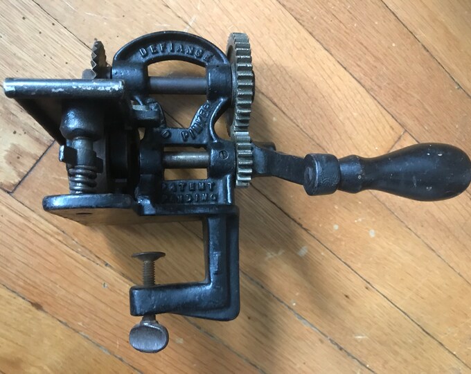 Antique Cast Iron Clamp Pinker Impvd Machine C.1917 Defiance Button Mac ...