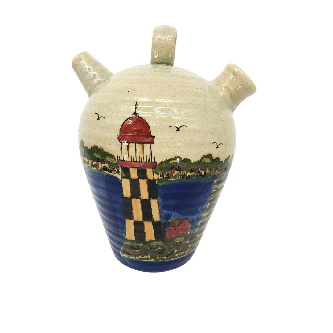 1980s WCL Stoneware Pottery Lighthouse Jug Pitcher - Etsy