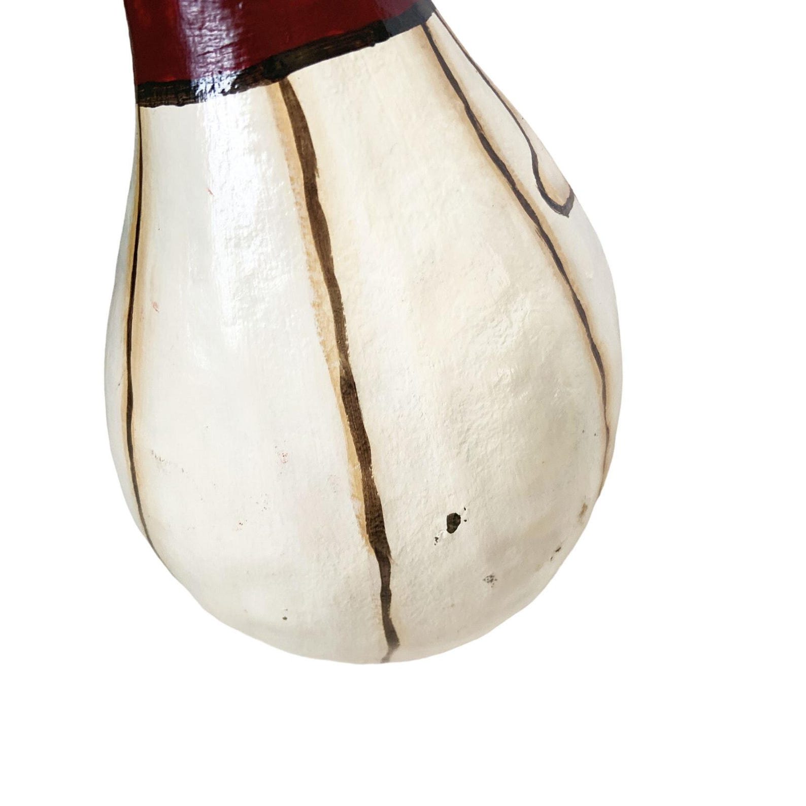 Vintage Lg Hand Painted Gourd Santa Clause Christmas Folk Art Rustic ...