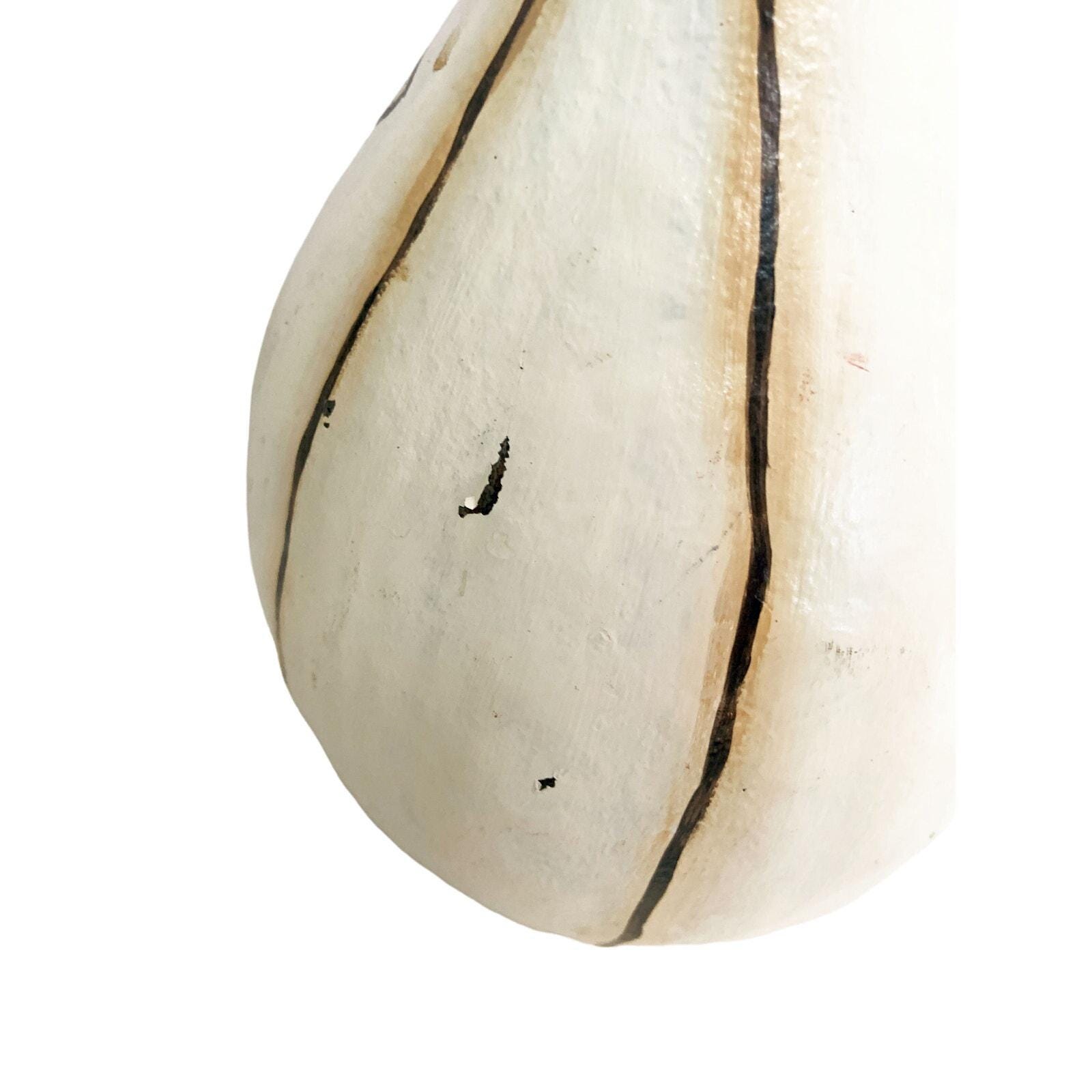 Vintage Lg Hand Painted Gourd Santa Clause Christmas Folk Art Rustic ...