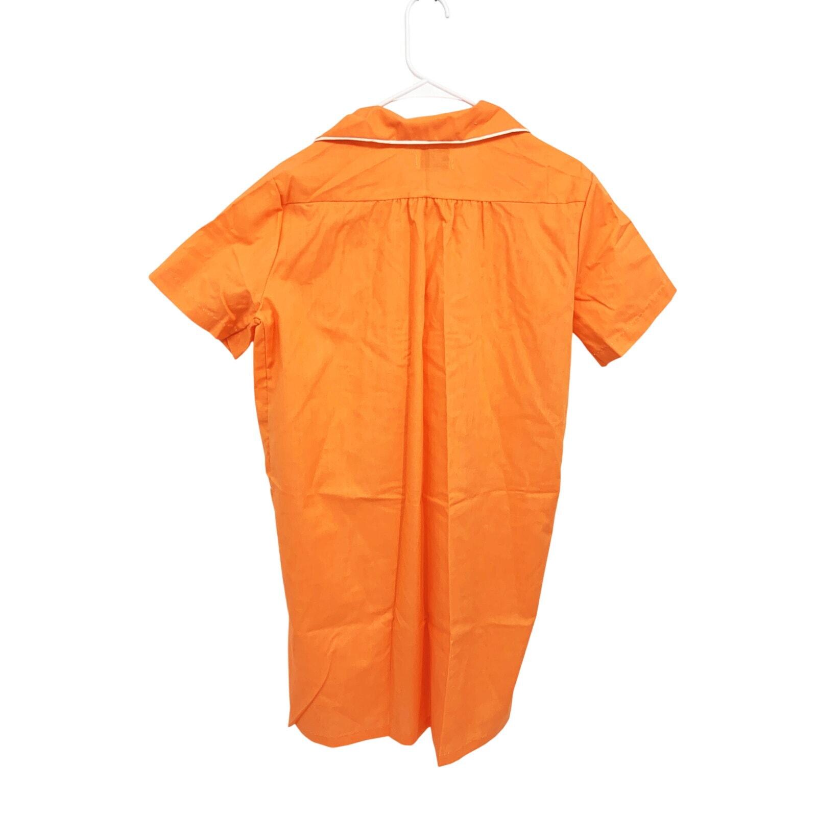 Katz Orange Housecoat House Dress Button Down With Pockets Floral ...