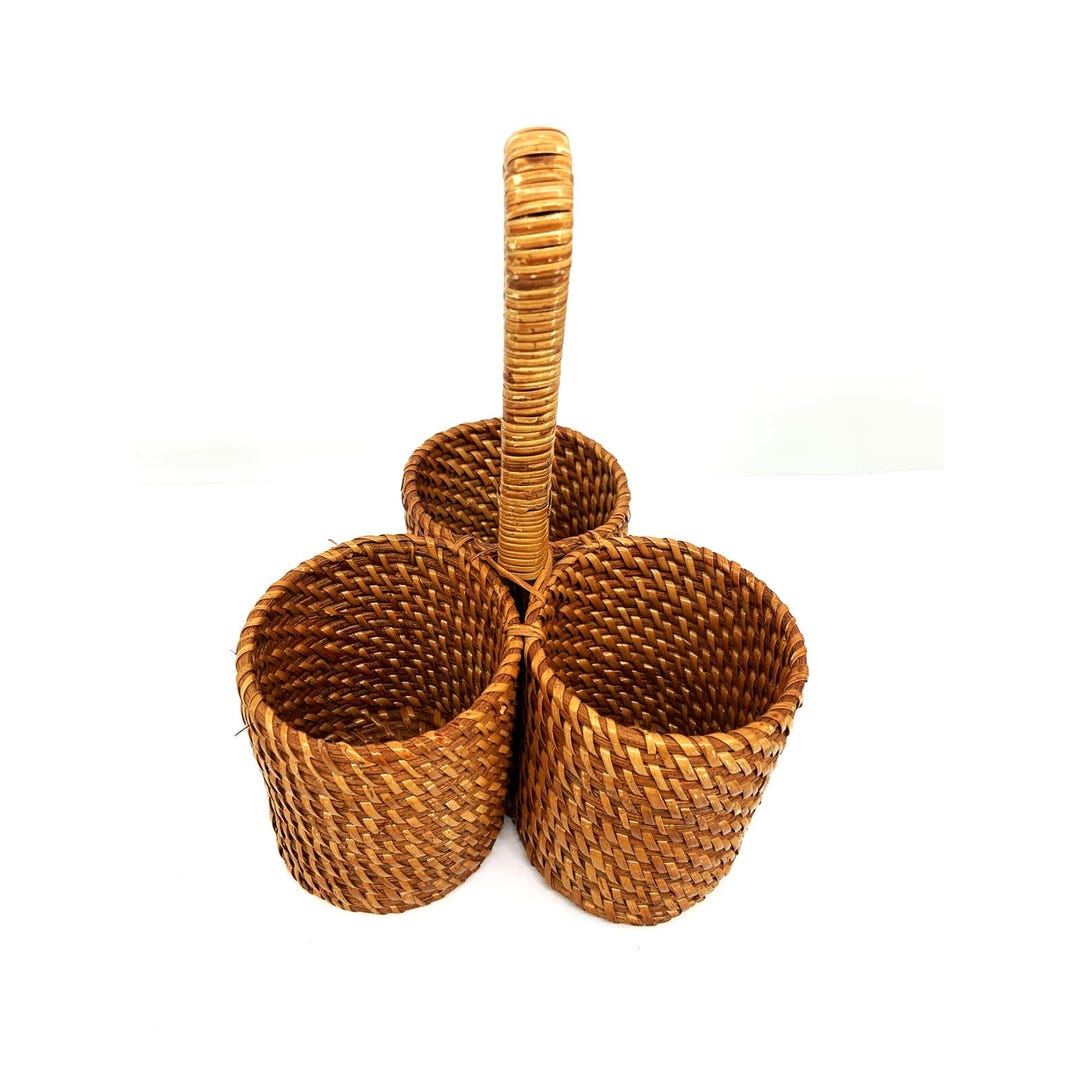 Wicker Utensil Caddy Flatware Holder - Etsy