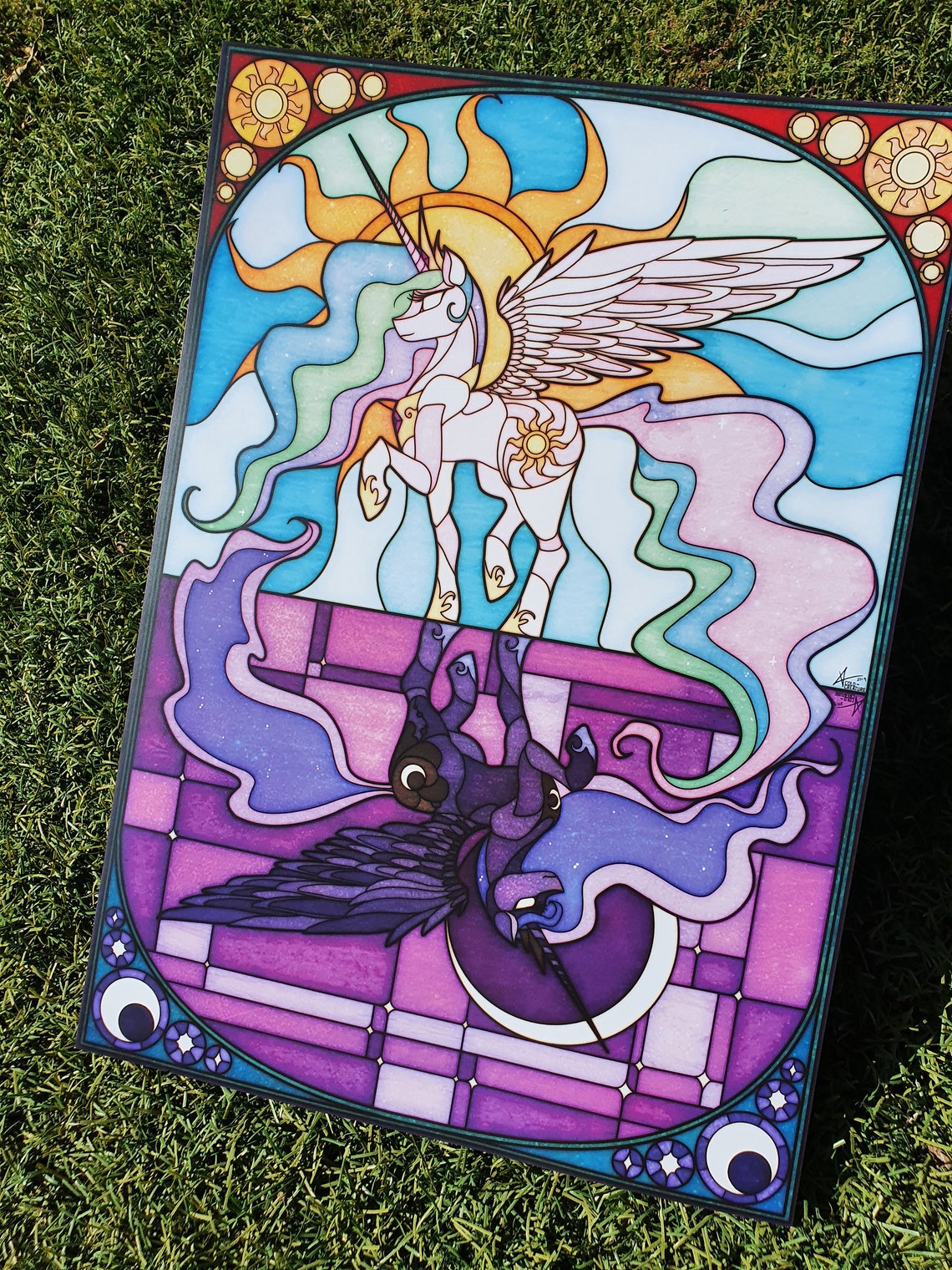 Princess Stained Glass A3 Print Celestia Luna MLP My Little Pony - Etsy