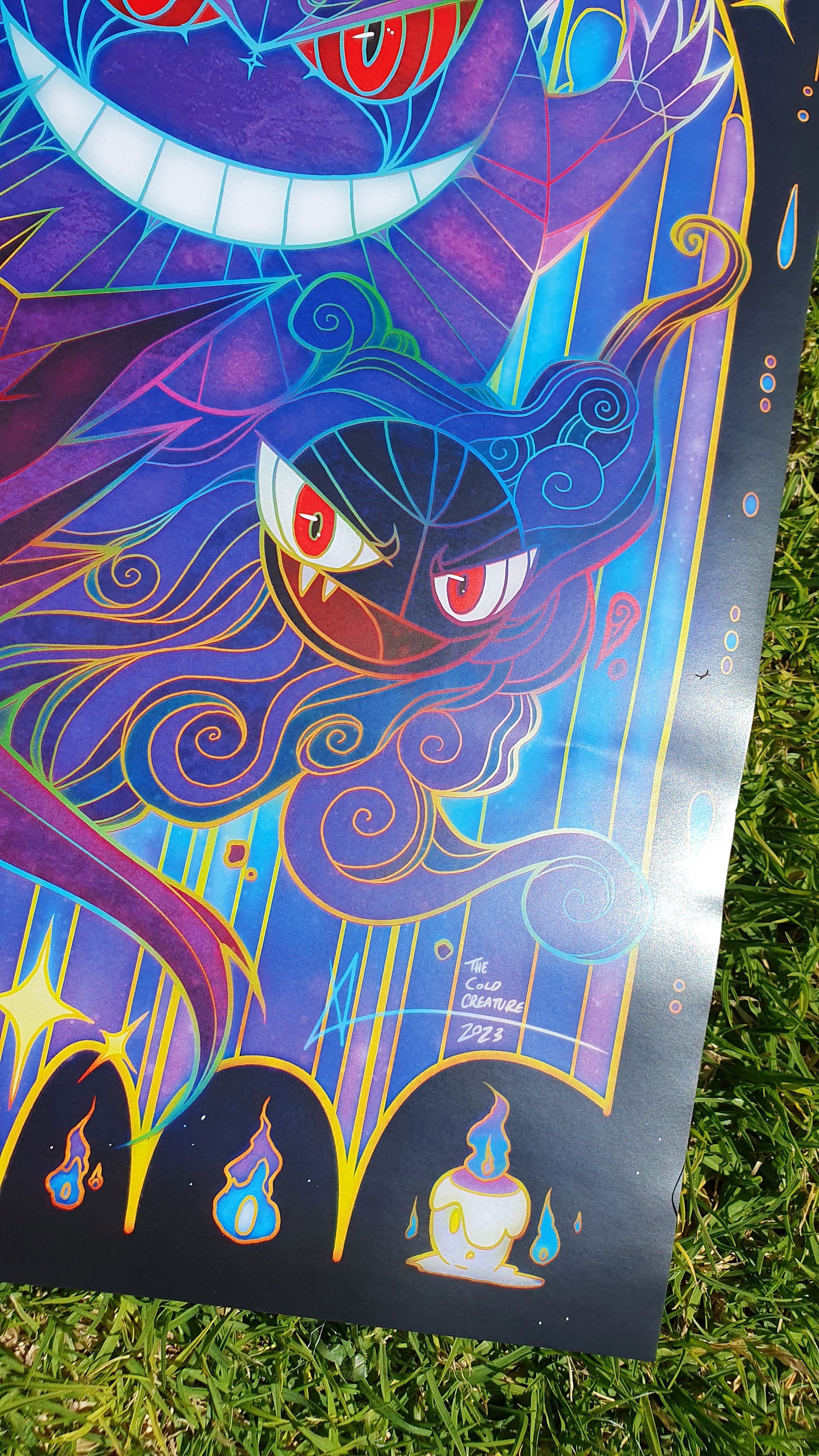 Gengar Evolution - Stained Glass A3 Art Print - Pocket Monster - Etsy ...