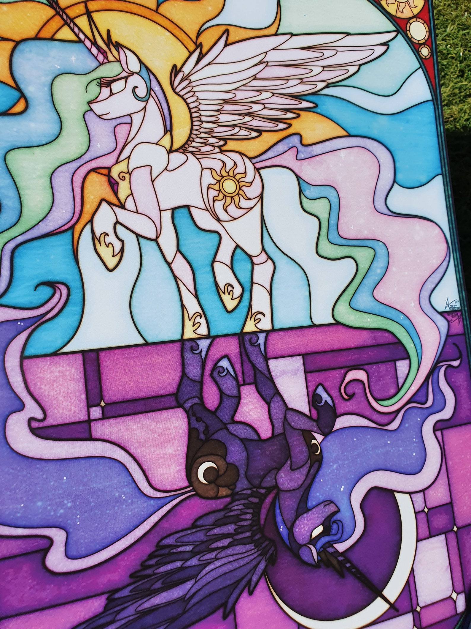 Princess Stained Glass A3 Print Celestia Luna MLP My Little Pony - Etsy