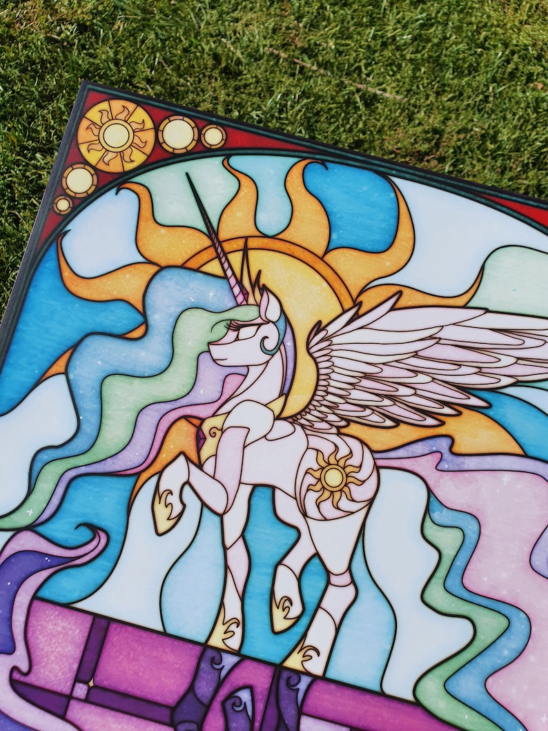 Princess Stained Glass A3 Print Celestia Luna MLP My Little Pony - Etsy