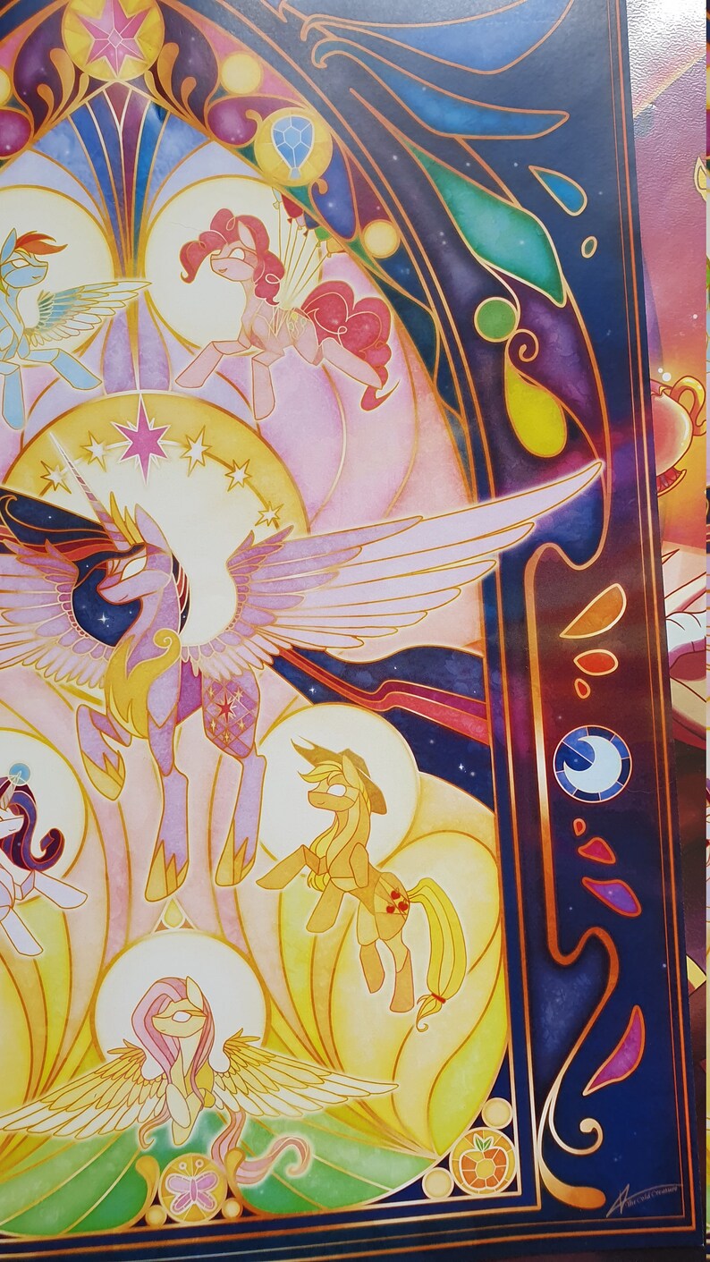 Friendship is Magic MLP Stained Glass A3 Print - Etsy
