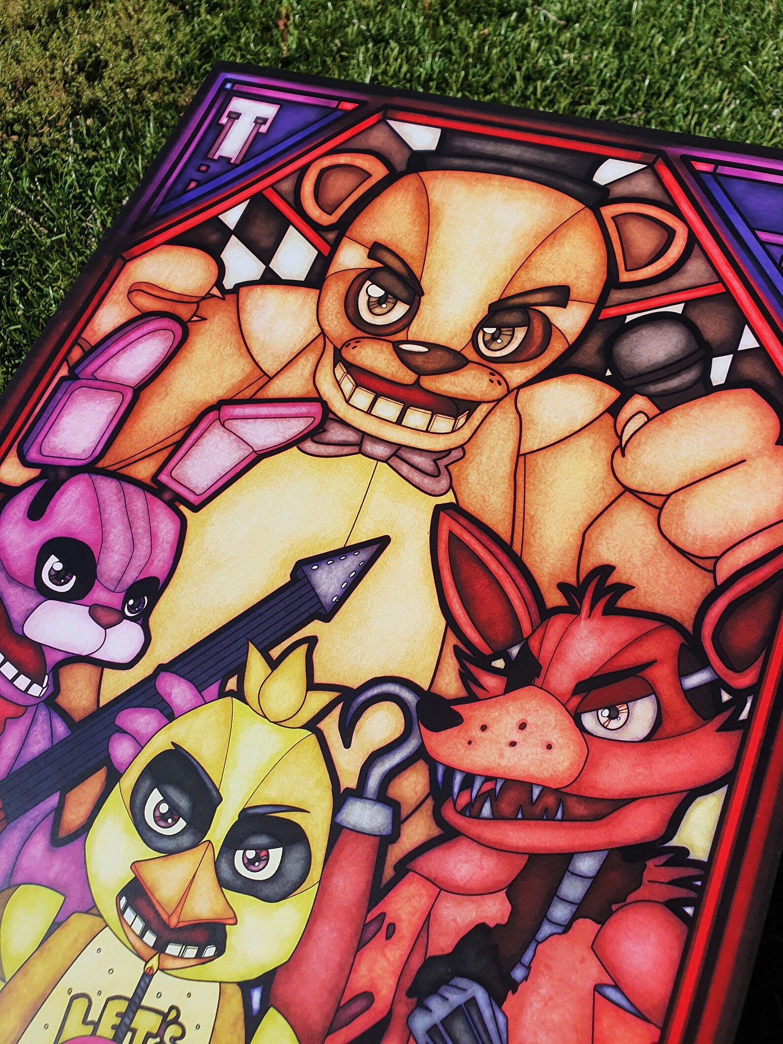 FNAF Window Stained Glass Inspired A3 Print Poster Five Nights at ...