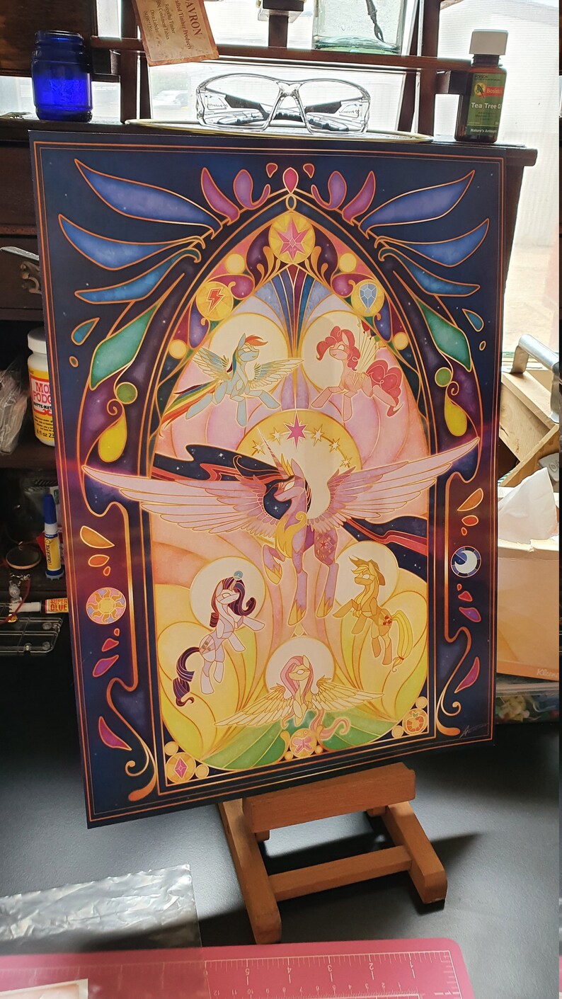 Friendship is Magic MLP Stained Glass A3 Print - Etsy