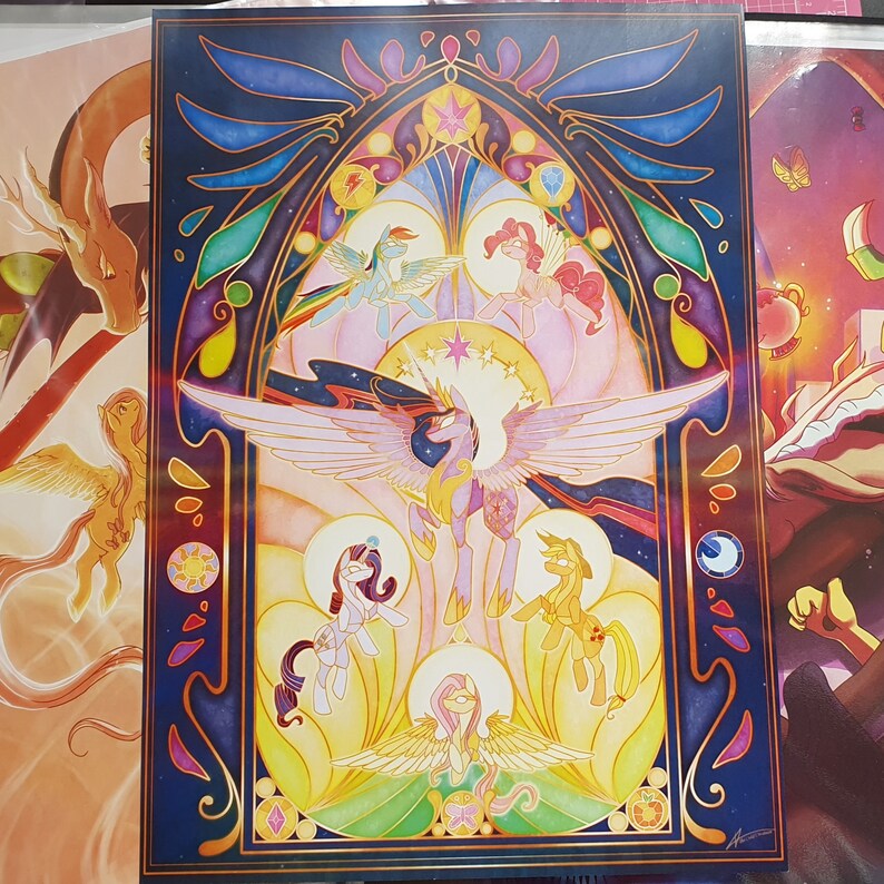 Friendship is Magic MLP Stained Glass A3 Print - Etsy