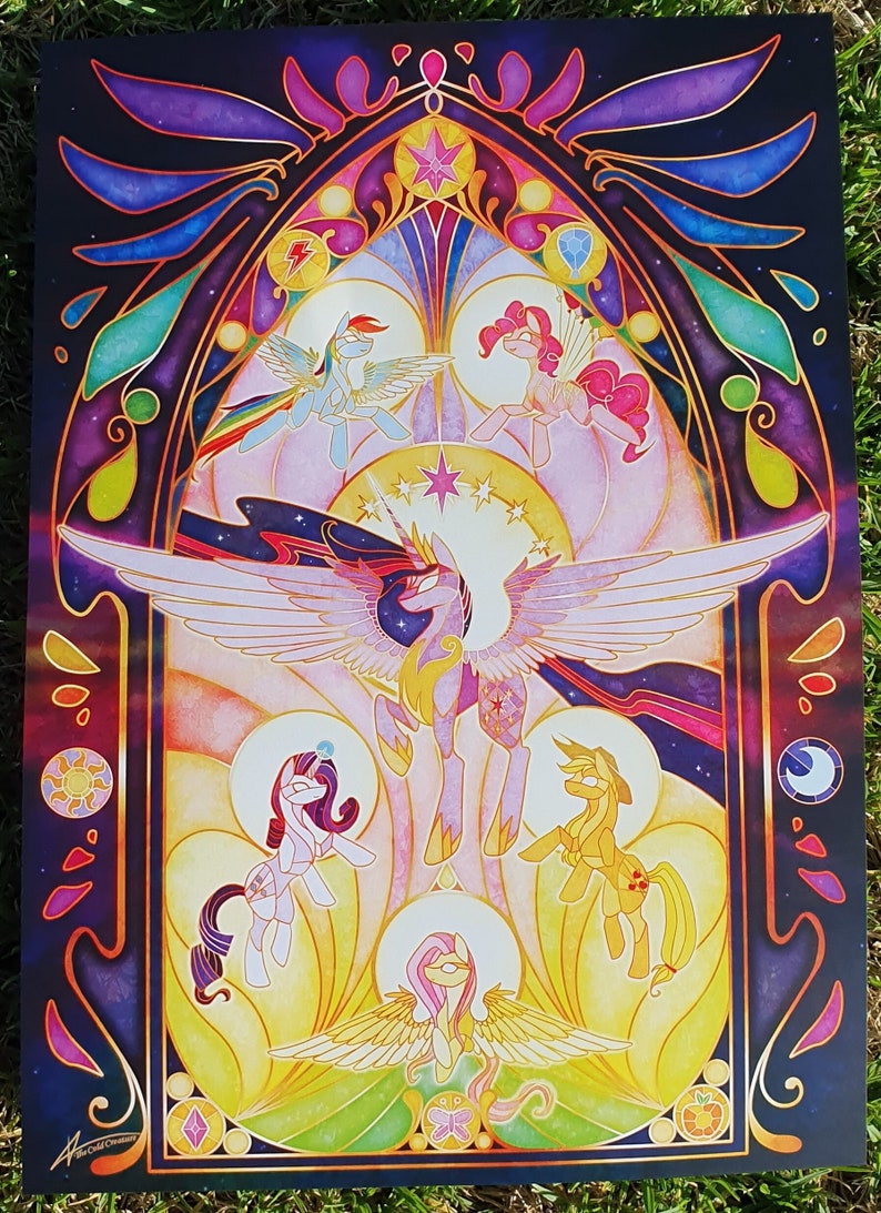 Friendship is Magic - MLP Stained Glass A3 Print - Etsy