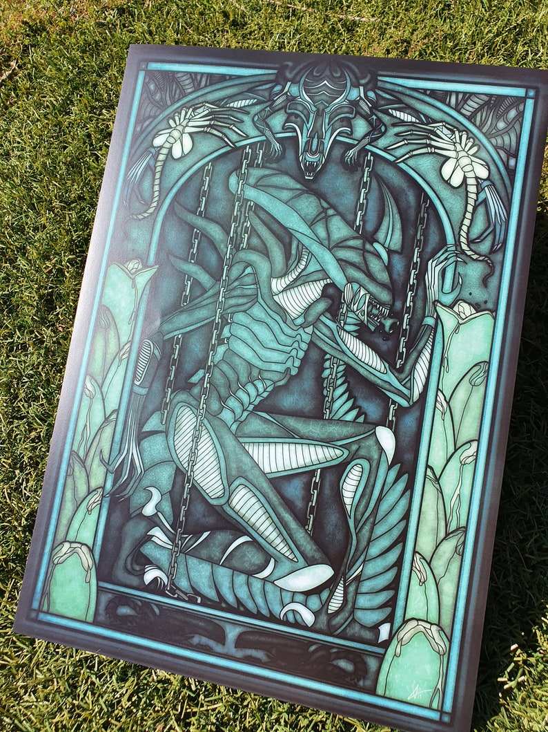 Xenomorph Stained Glass A3 Print - Alien Queen - Art Print - Etsy