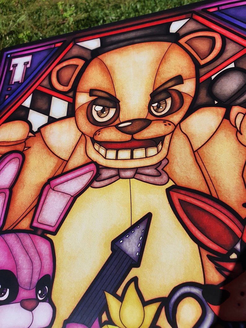 FNAF Window Stained Glass Inspired A3 Print Poster Five Nights at ...