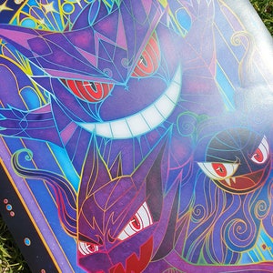 Gengar Evolution - Stained Glass A3 Art Print - Pocket Monster - Etsy