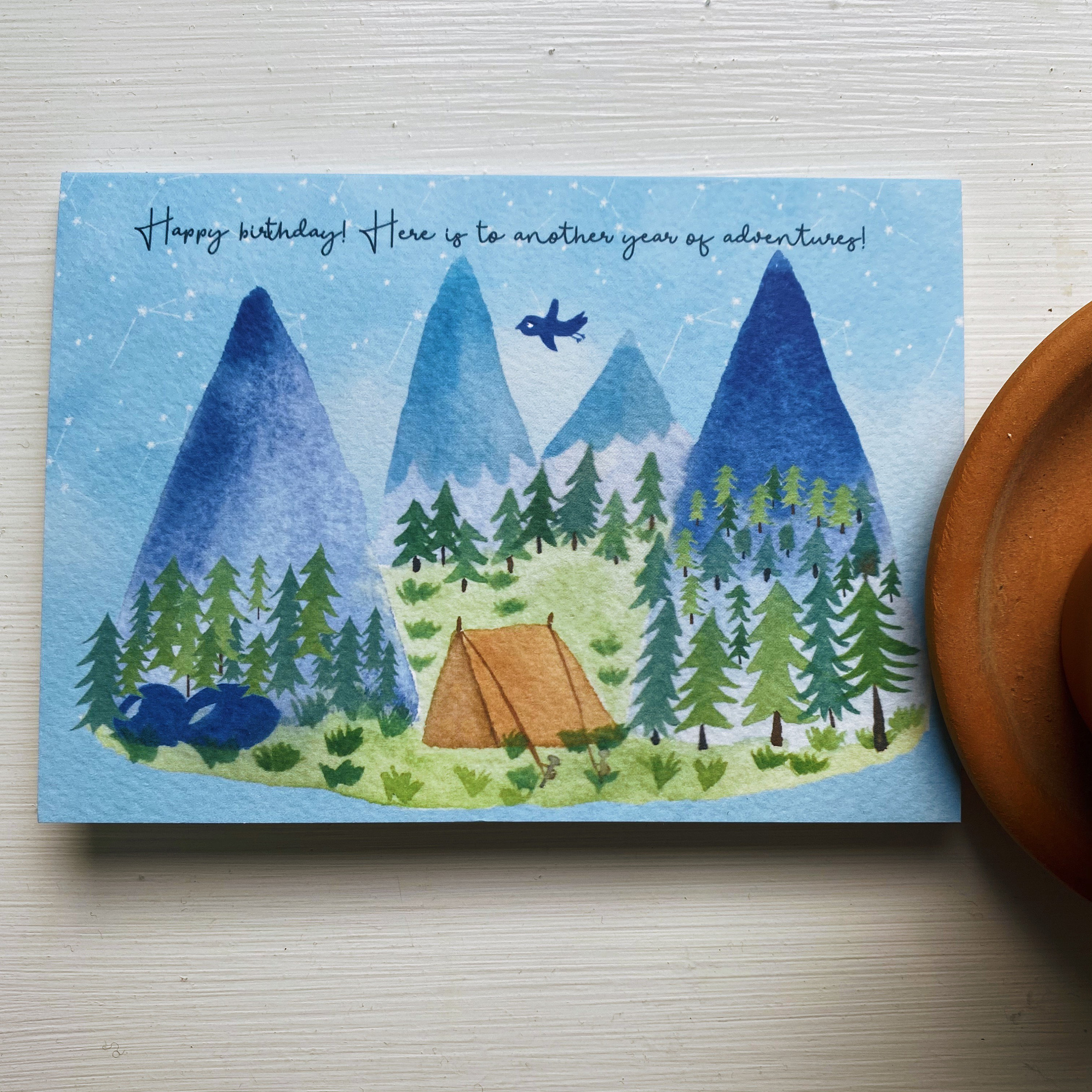 Camping Birthday Cards Uk at Lucy Pie blog