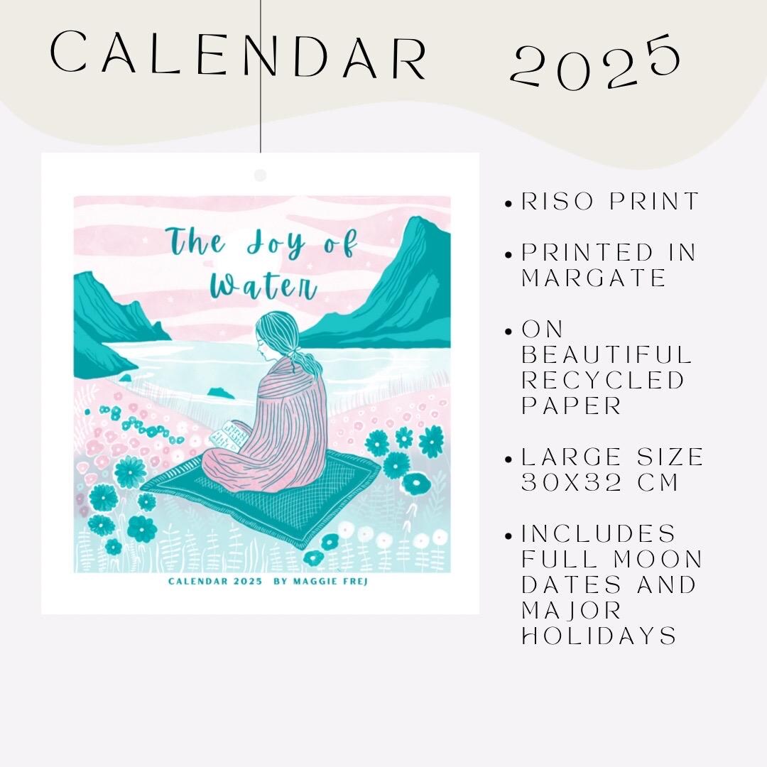 Illustrated Calendar 2025 | Wild Swimming Calendar | SUP Art Calendar ...
