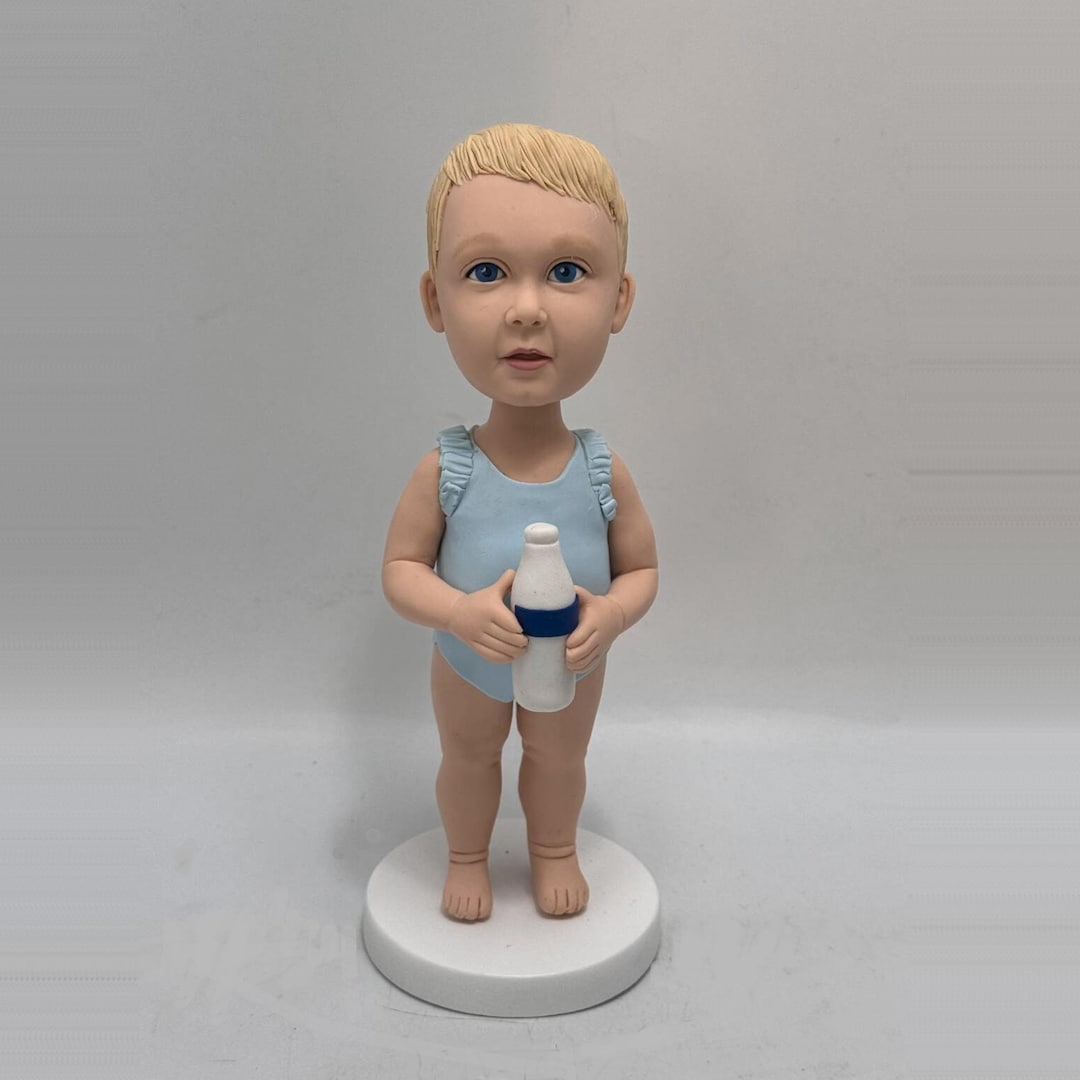 Custom Bobblehead Adorable With the Bottle, Gorgeous Baby Playing ...