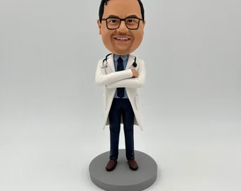 Custom Doctor Bobblehead, Personalized Male Doctor Statues ...