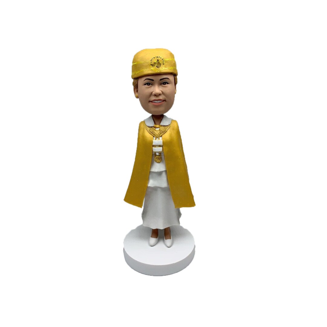 Custom Traditional Attire Bobblehead Yellow Robe Cartoon Figure ...
