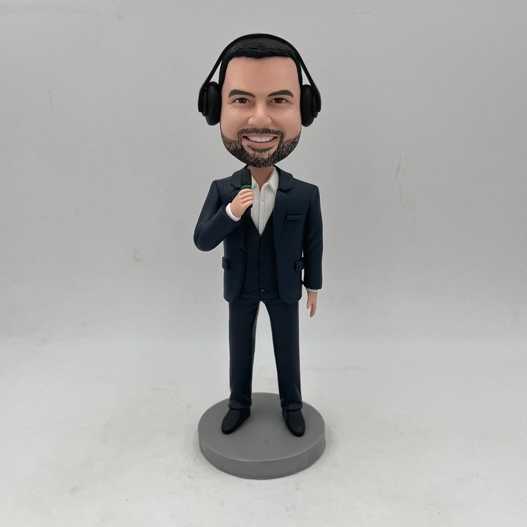 Custom Bobbleheads,and Host Bob Heads With a Microphone and Headset ...