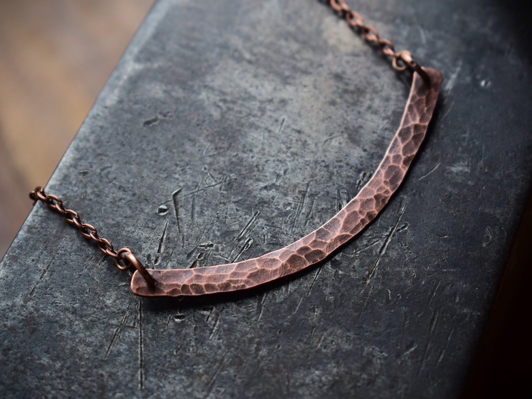 Hammered Chain Made of Copper in Sickle Shape, Simple and Rustic, Ideal ...