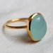 Aqua Chalcedony Ring, 925 Sterling Silver Ring, Gold Plated, Everyday ...