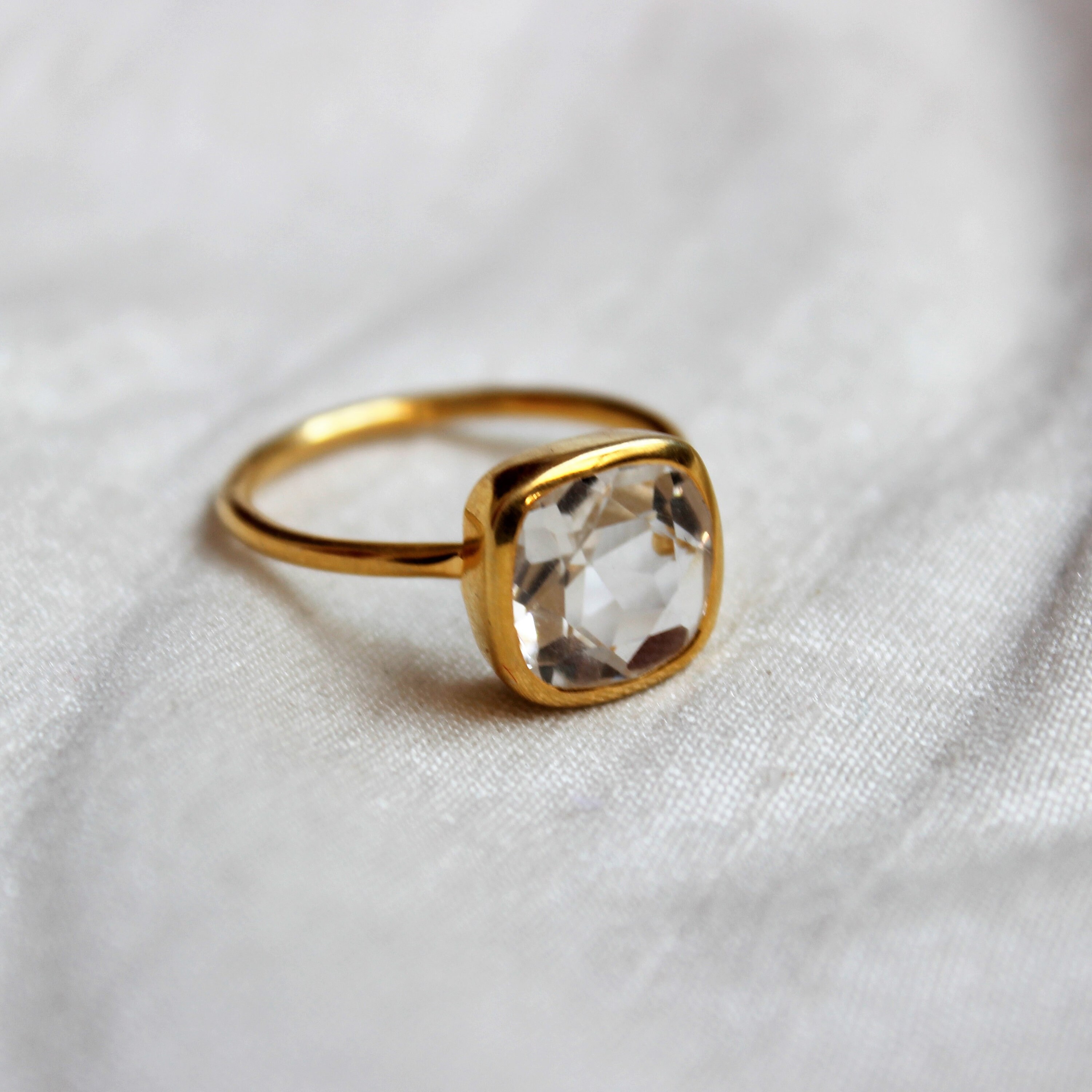 Crystal Ring Sterling Silver Ring Rock Crystal Ring Clear | Etsy