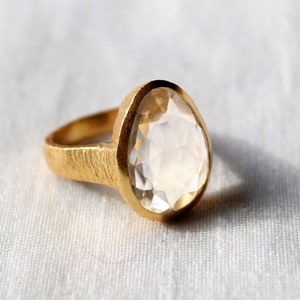 Rock Crystal Ring, Sterling Silver Ring, Crystal Ring, Clear Quartz ...