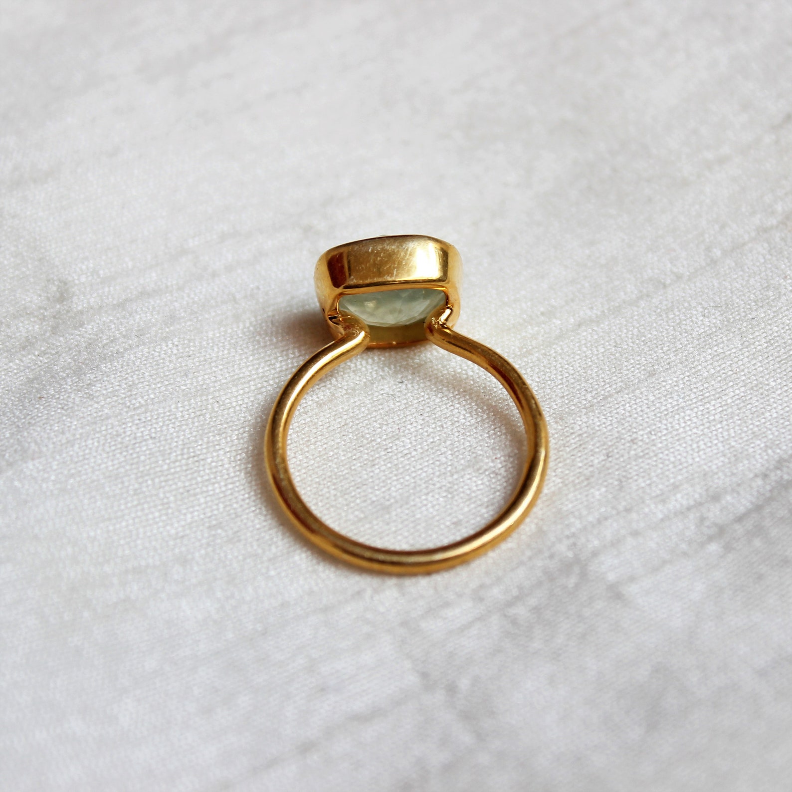 Prehnite Ring Sterling Silver Ring Gold Plated Ring Green - Etsy