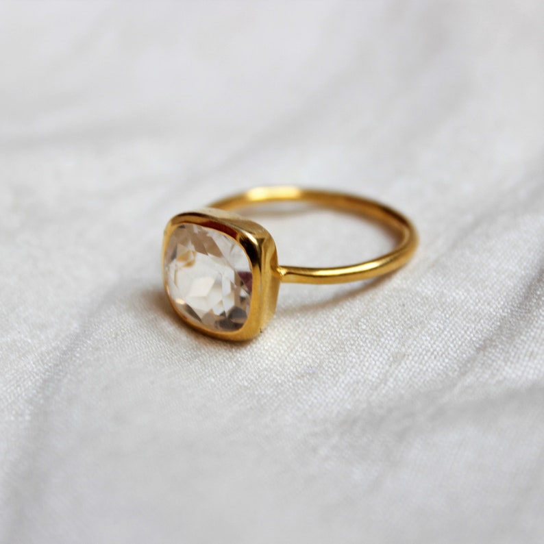Crystal Ring Sterling Silver Ring Rock Crystal Ring Clear - Etsy