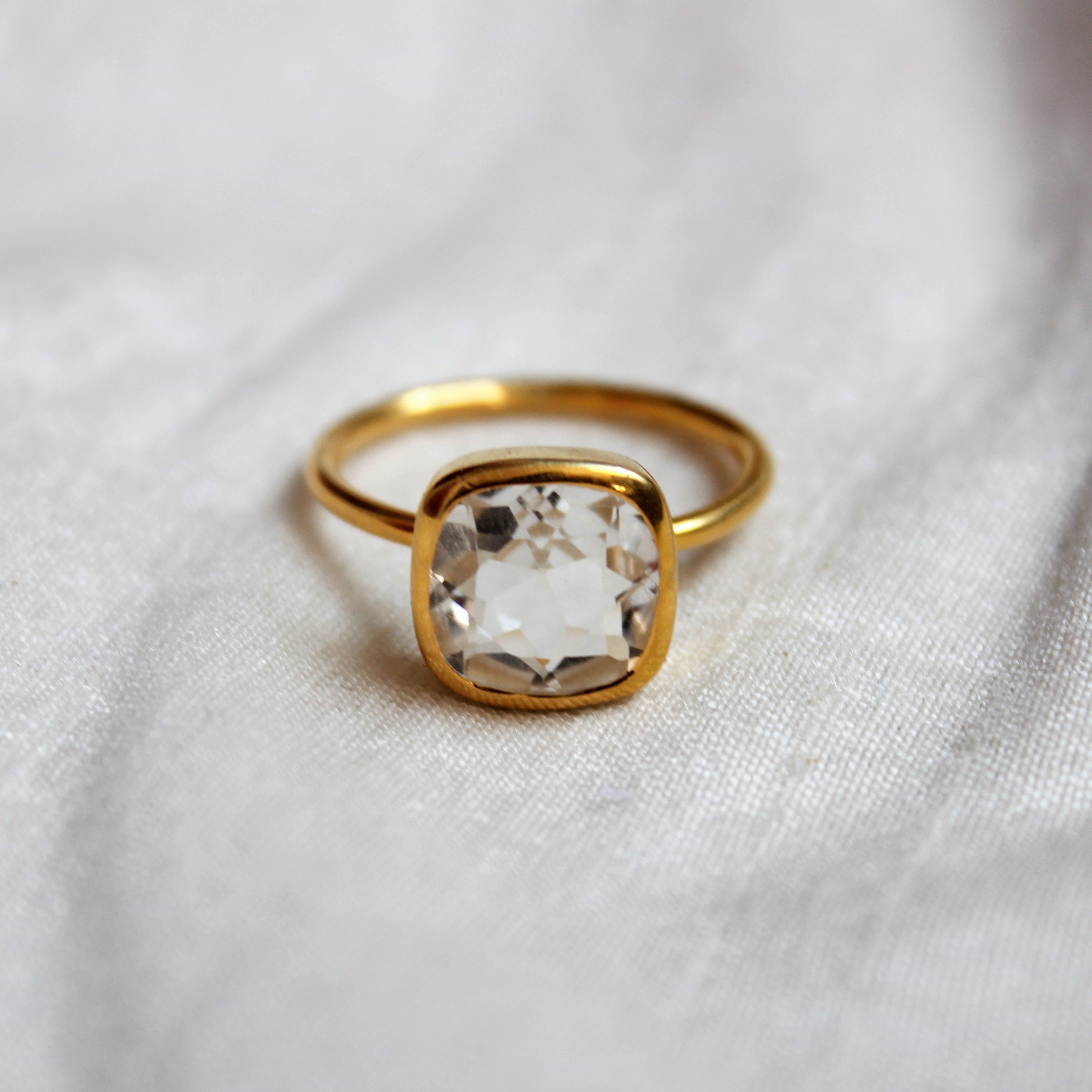 Crystal Ring Sterling Silver Ring Rock Crystal Ring Clear - Etsy