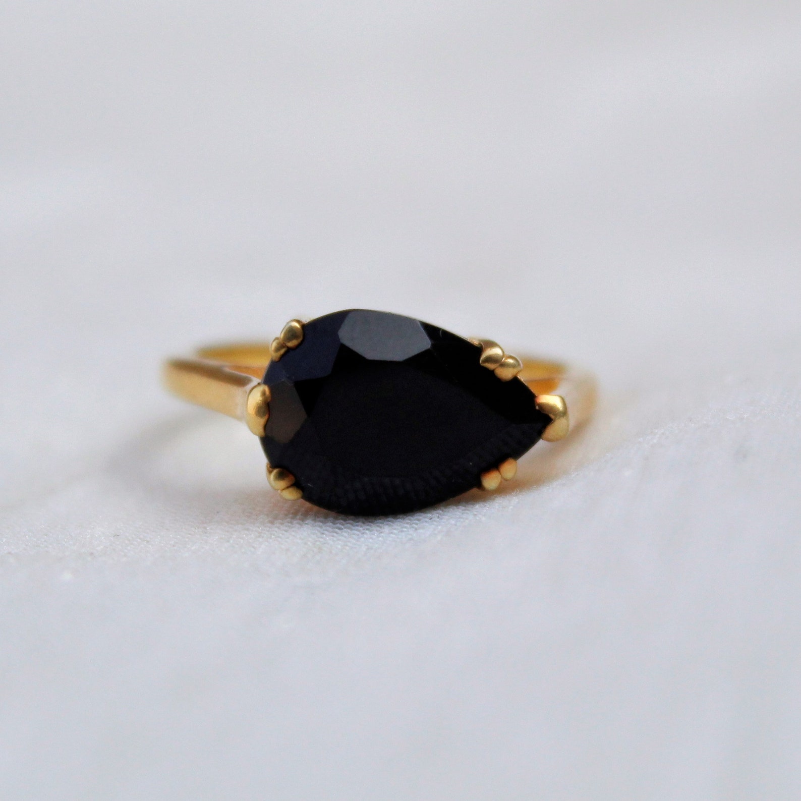 Black Onyx Ring 925 Sterling Silver Ring Gold Plated Ring | Etsy