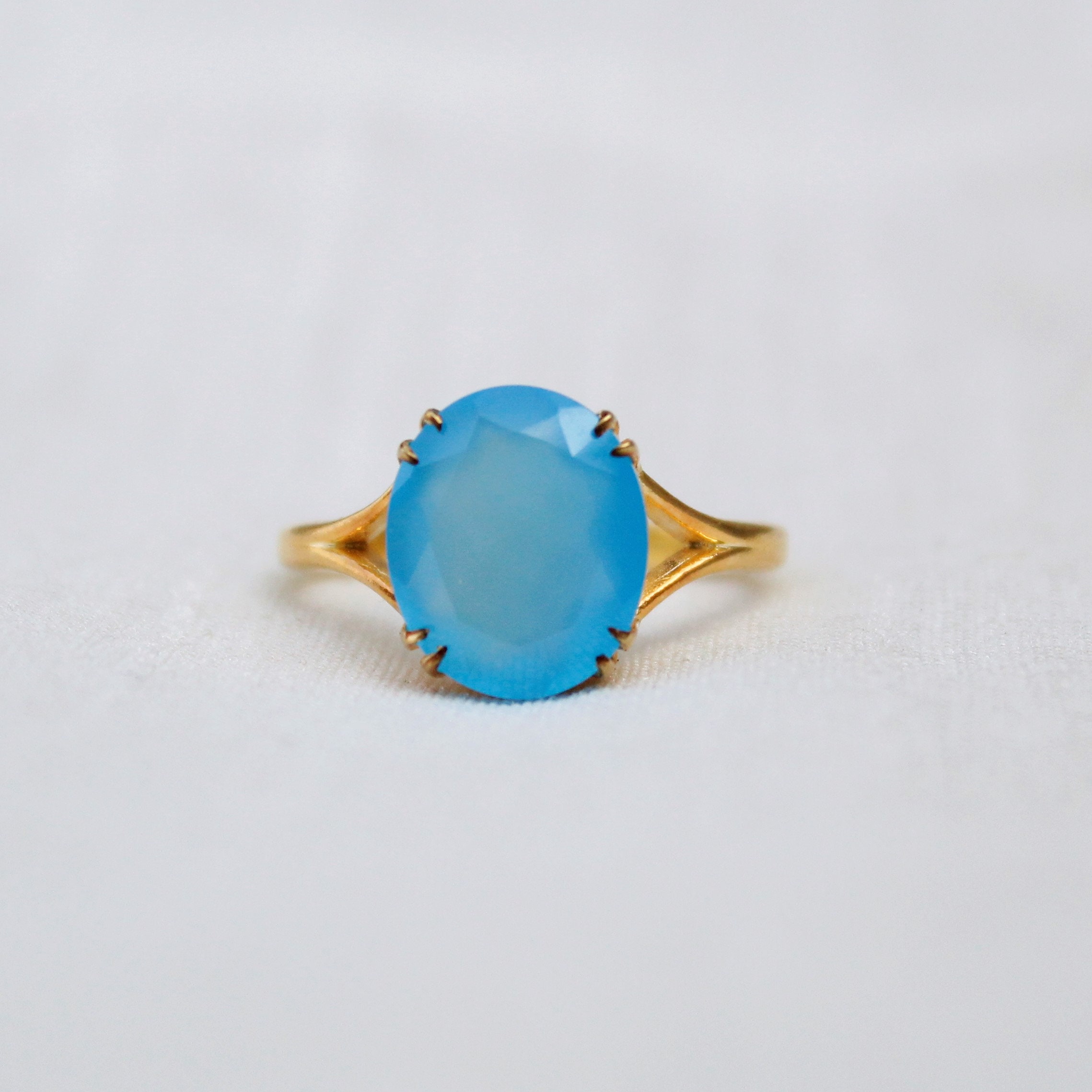 Anillo de calcedonia azul Anillo de plata de ley 925 Anillo - Etsy España