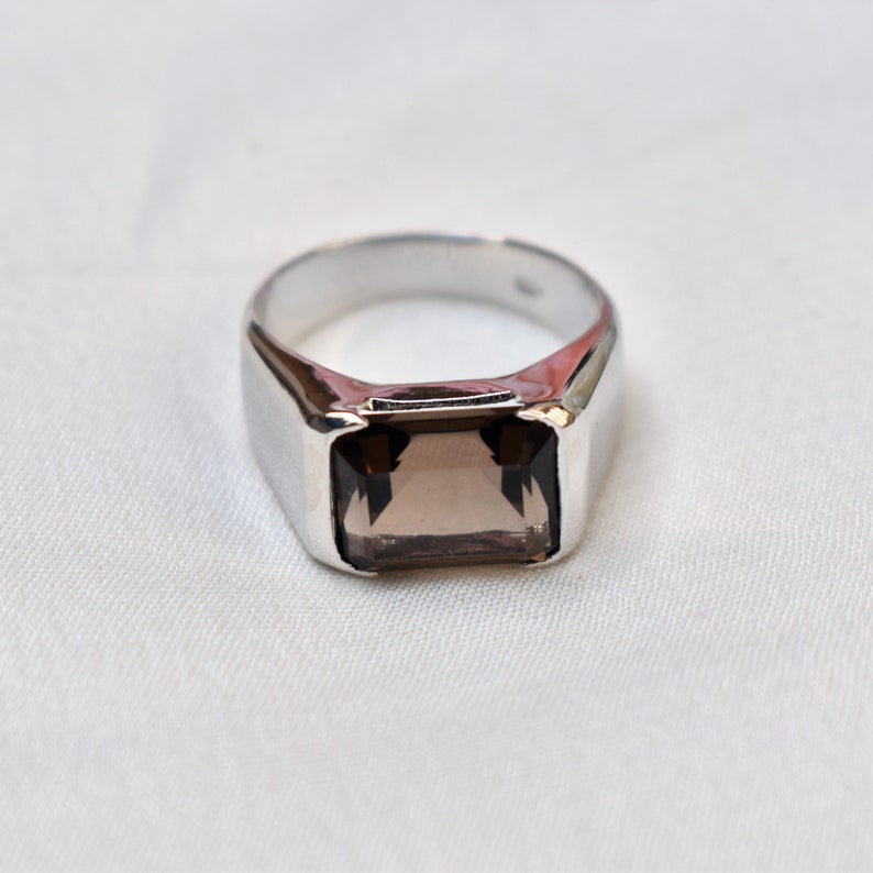 Smoky Quartz Ring Smoky Quartz Sterling Silver Ring Smoky - Etsy