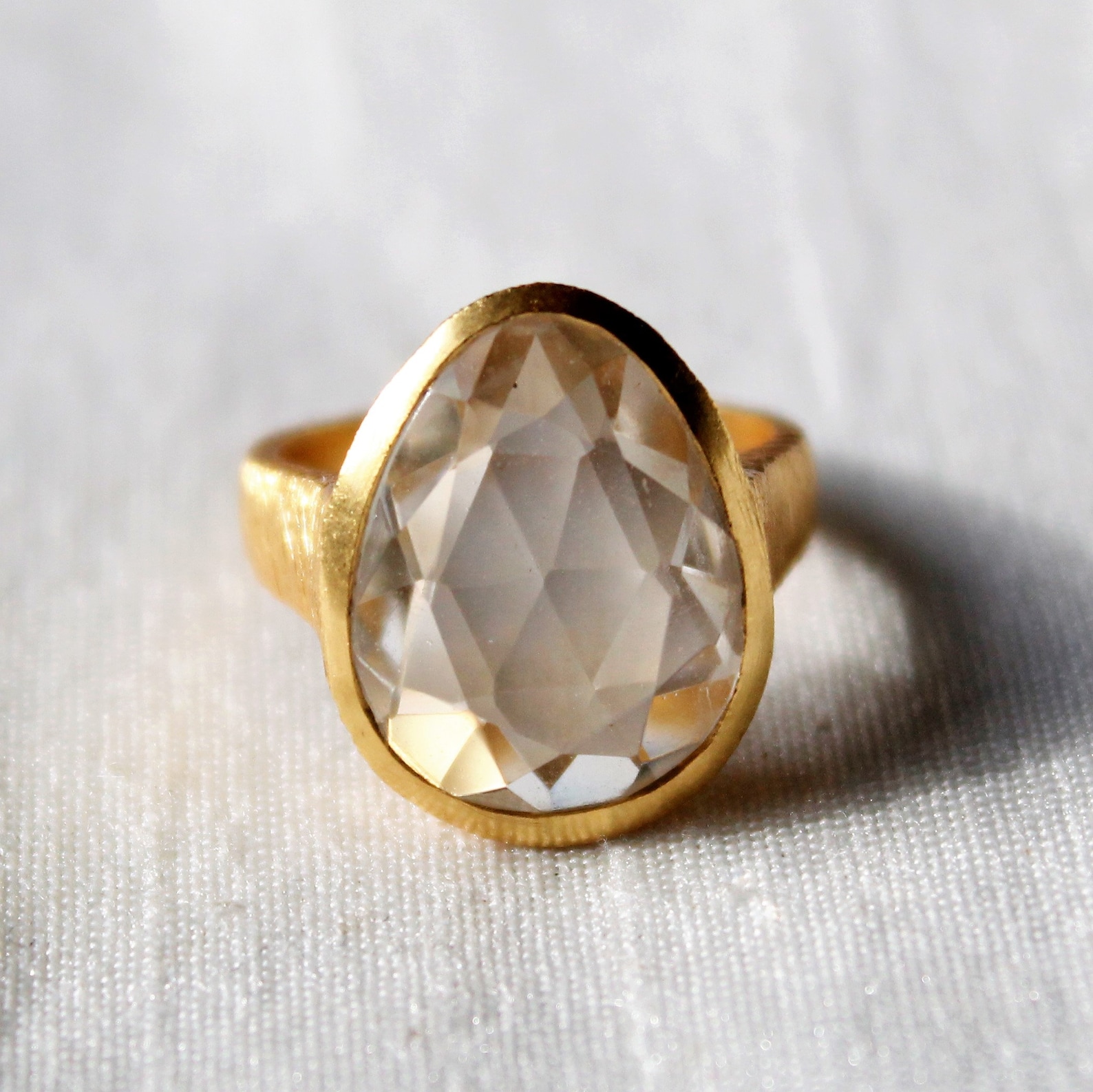 Rock Crystal Ring Sterling Silver Ring Crystal Ring Clear - Etsy