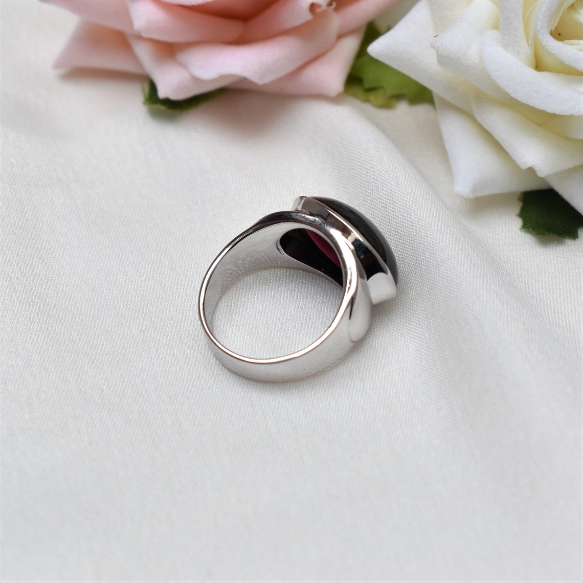 Garnet Ring Garnet Ring Sterling Silver 925 Promise Ring | Etsy