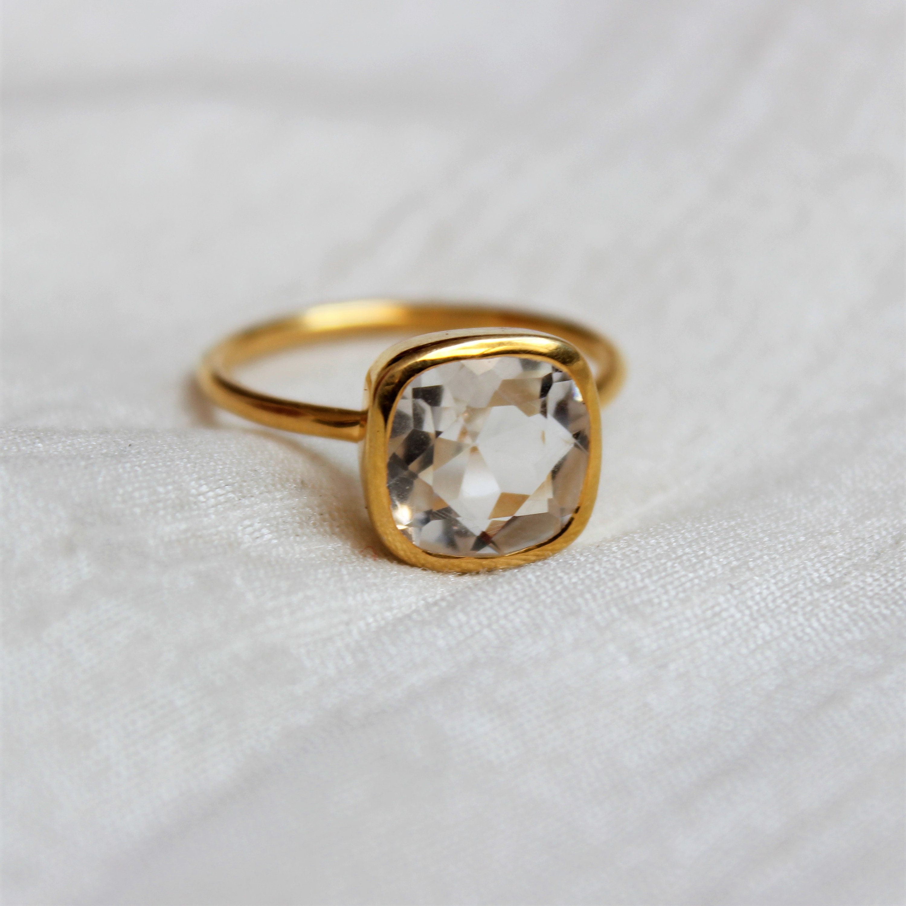 Crystal Ring Sterling Silver Ring Rock Crystal Ring Clear - Etsy